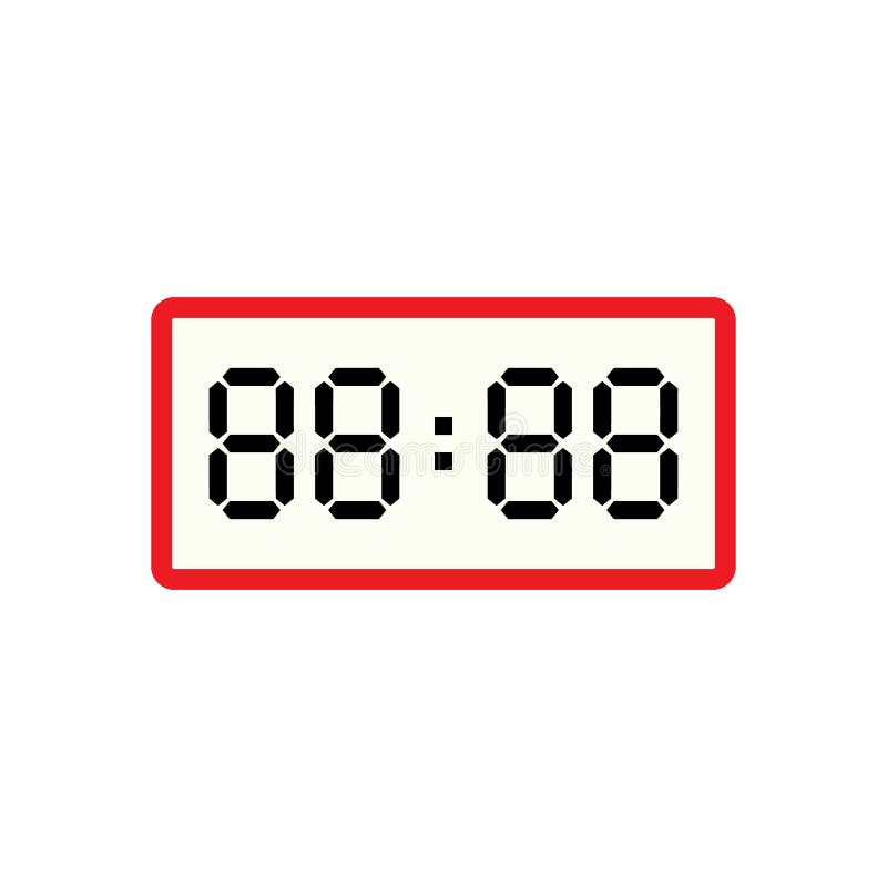 Digital Clock Displaying 88:88 Stock Illustration - Illustration of ...