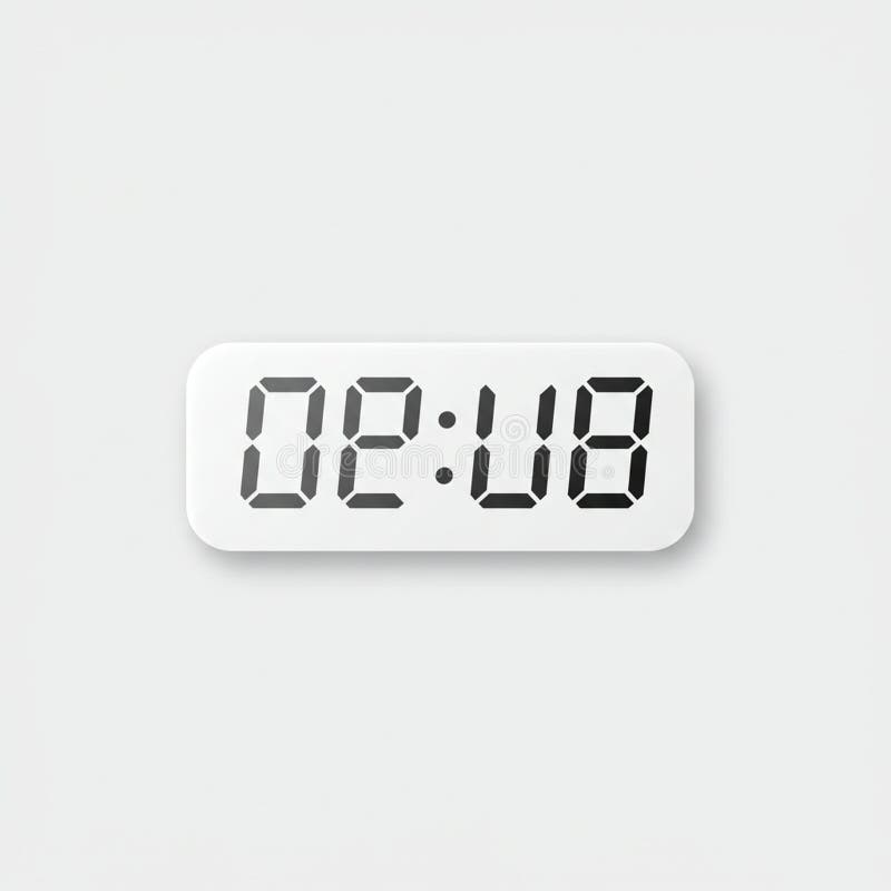 Digital Clock Displaying "02:09" on a Rectangular White Casing with ...