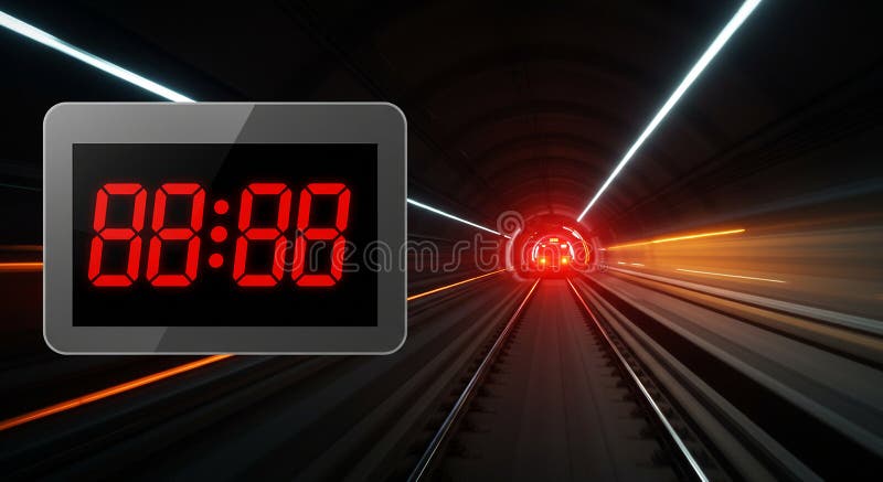 A Digital Clock Displaying "88:88" in Red Numerals is Superimposed Over ...