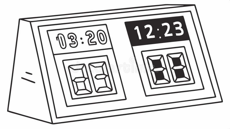 Digital Clock Displaying Time Illustration Timekeeping Device Vector ...