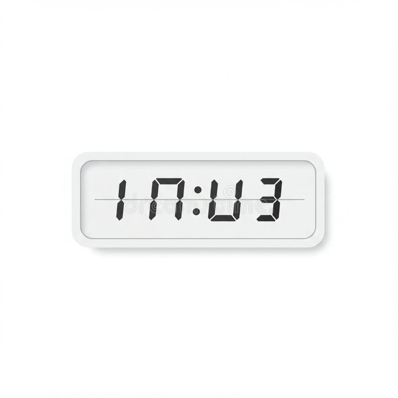 Digital Clock Displaying the Time 17:43 in a White Rectangular Frame ...