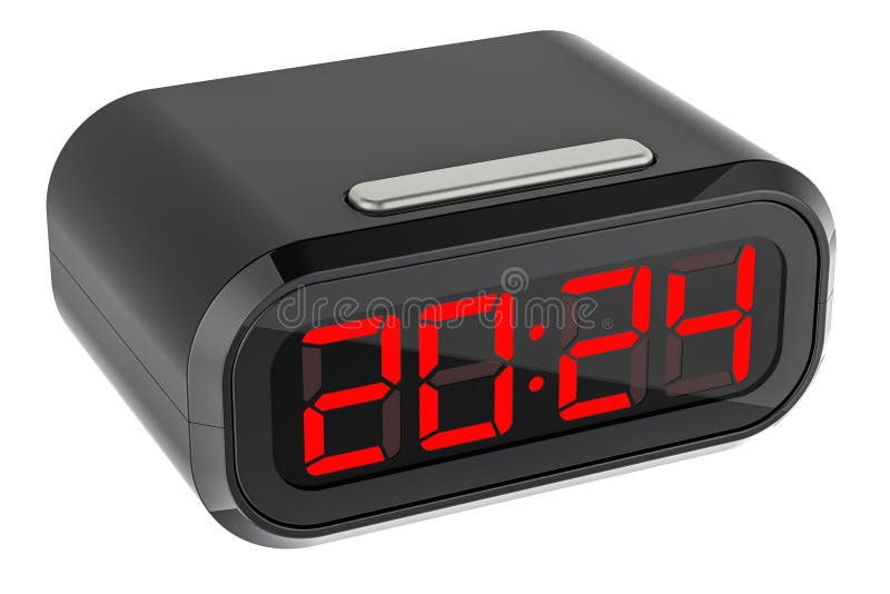 2024 on the Digital Clock Face, 3D Rendering Stock Illustration ...