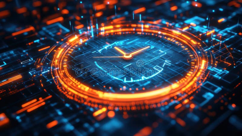 Digital Clock Time stock illustration. Illustration of future - 329891866