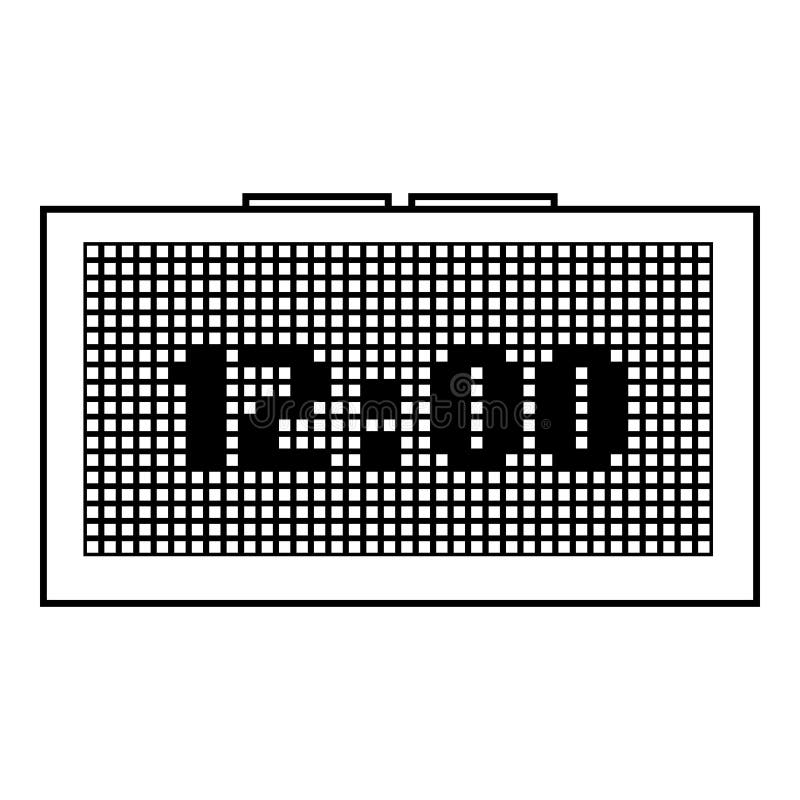 Digital Clock Icon, Outline Style Stock Vector - Illustration of logo ...