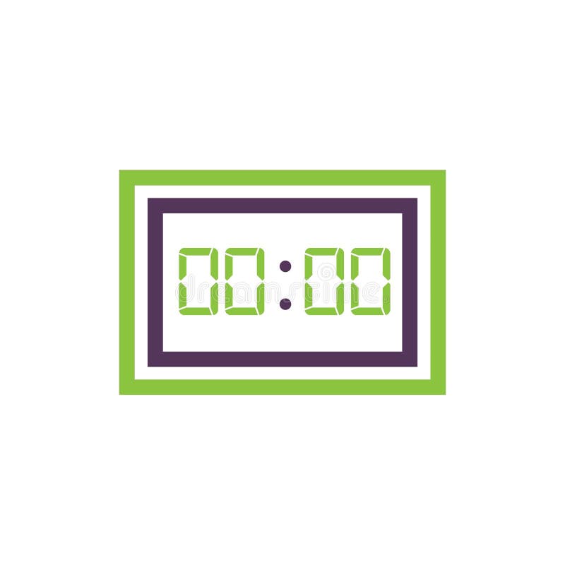 Digital Clock Icon Vector Illustration Isolated Flat Illustration ...