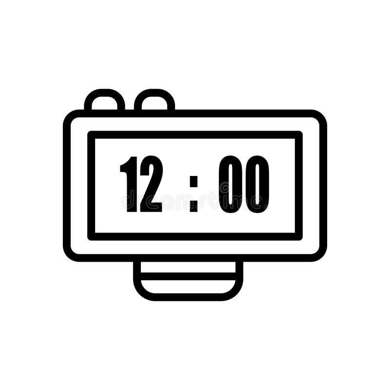Digital Clock Icon Vector Isolated on White Background, Digital Clock ...