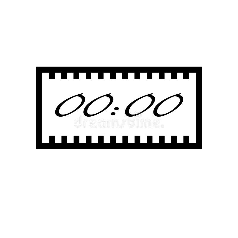 Digital Clock Icon Vector Isolated on White Background, Digital Clock ...