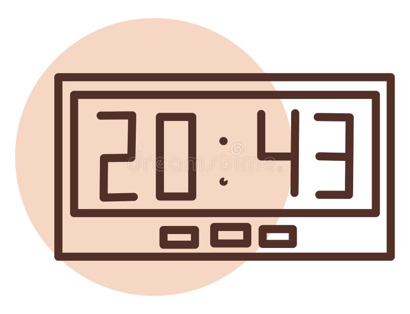 Digital alarm clock, icon stock vector. Illustration of vector - 261364842