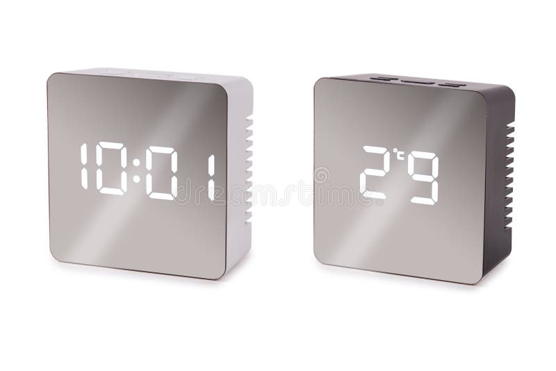 Digital clock stock photo. Image of time, abstract, white - 267957458