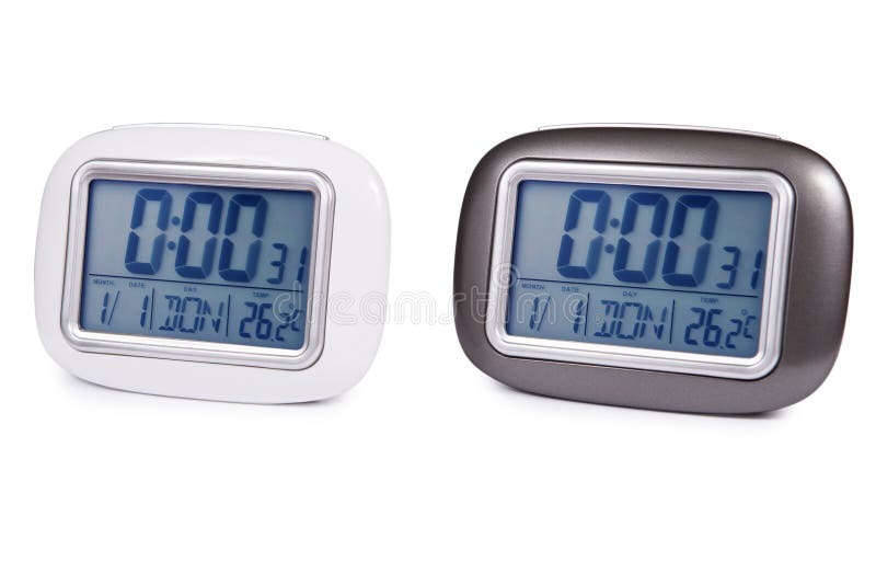 Digital clock stock photo. Image of abstract, white - 267957462