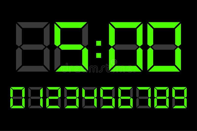 Digital Clock Number Set. Vector Illustration. EPS 10 Stock Vector ... Digital Clock Number Set. Vector Illustration. EPS 10 Stock Vector ...