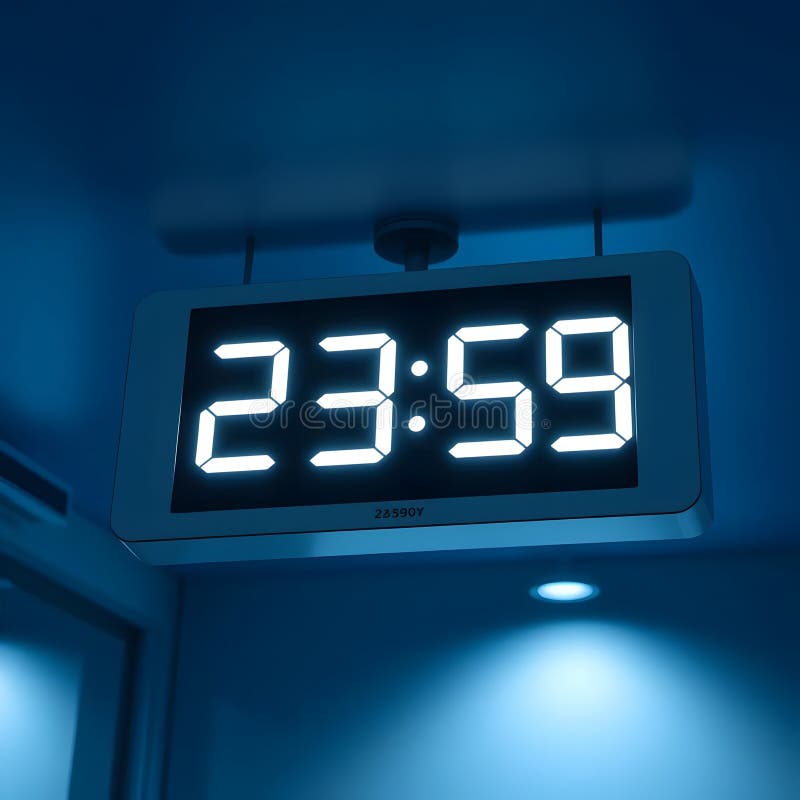 Digital Blue Led Clock Display Modern Interior Stock Photos - Free ...