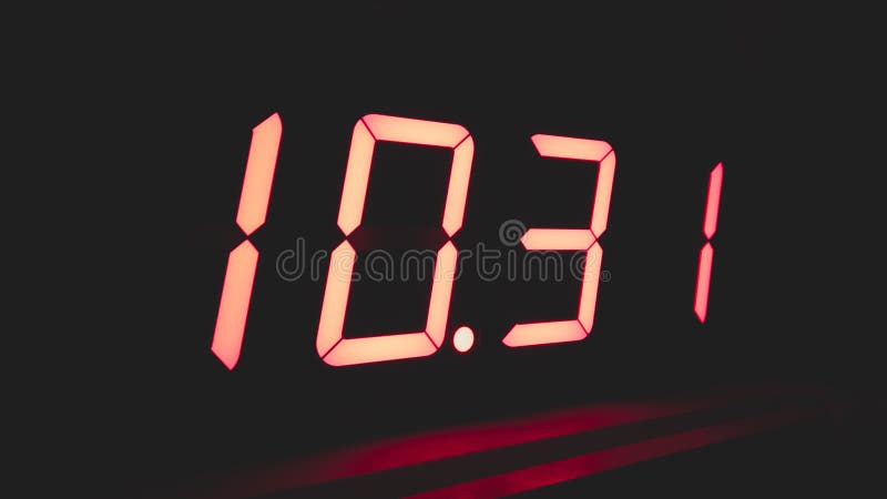 Digital Clock with Red Led Light Illumination Numbers in the Dark ...
