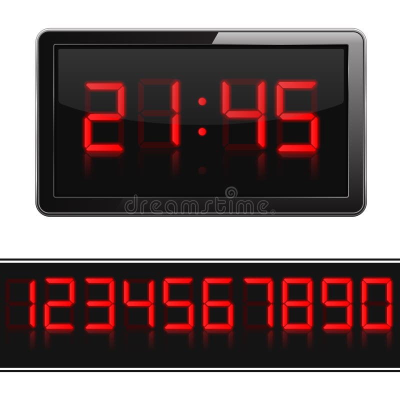 Glowing Digital Numbers stock vector. Illustration of digit - 35859938