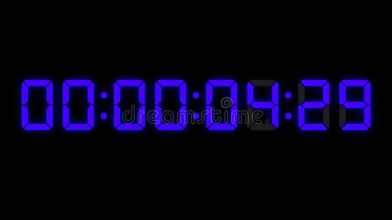 Digital Clock 10 Seconds Countdown Timer Animation Motion Graphics ...