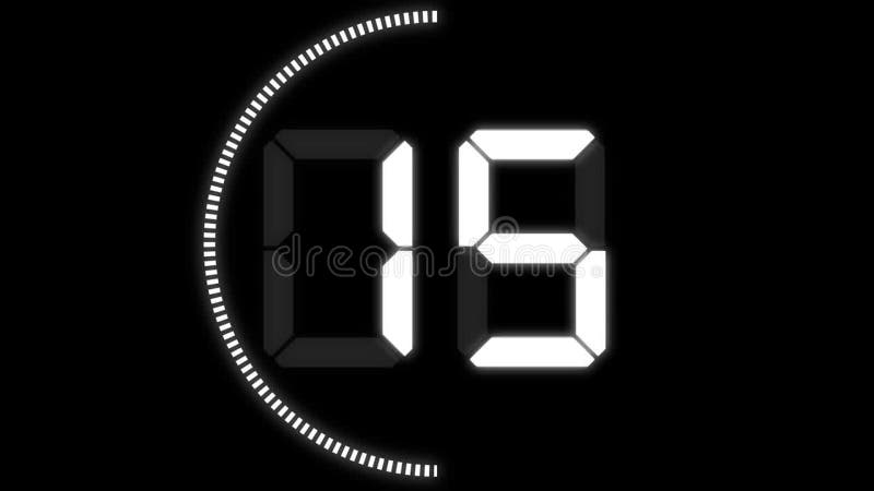 Digital Clock 30 Seconds Countdown Timer Animation Motion Graphics ...