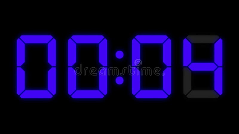 Digital Clock 10 Seconds Countdown Timer Animation Motion Graphics ...