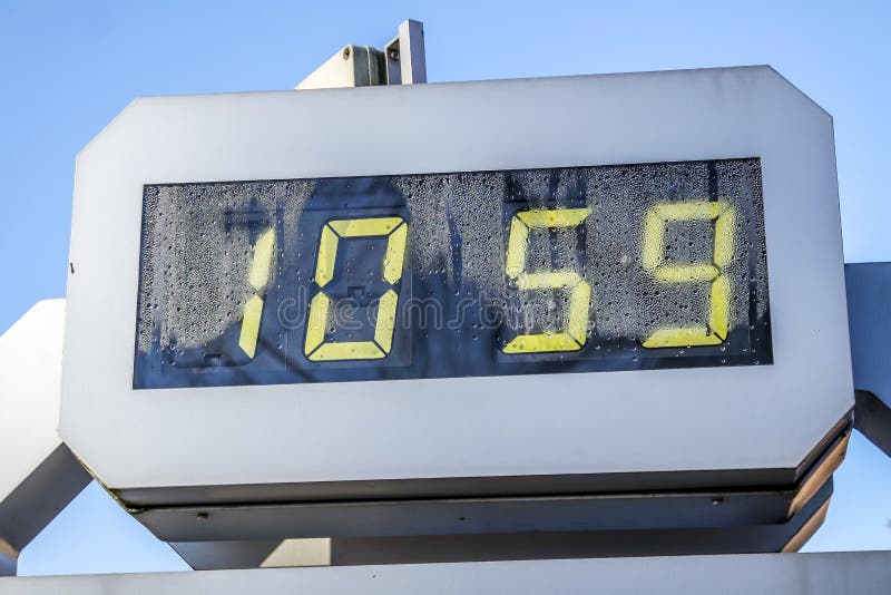 Digital Clock is Showing 10:59 Stock Photo - Image of clock, birthday ...