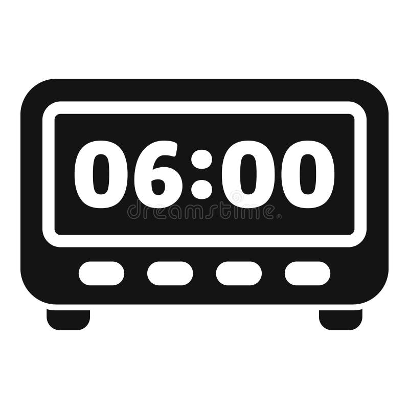 Digital Clock Showing Six O Clock Icon Glyph Style Stock Illustration ...