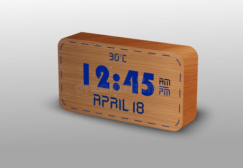 Blue digital Clock stock vector. Illustration of countdown - 76109894