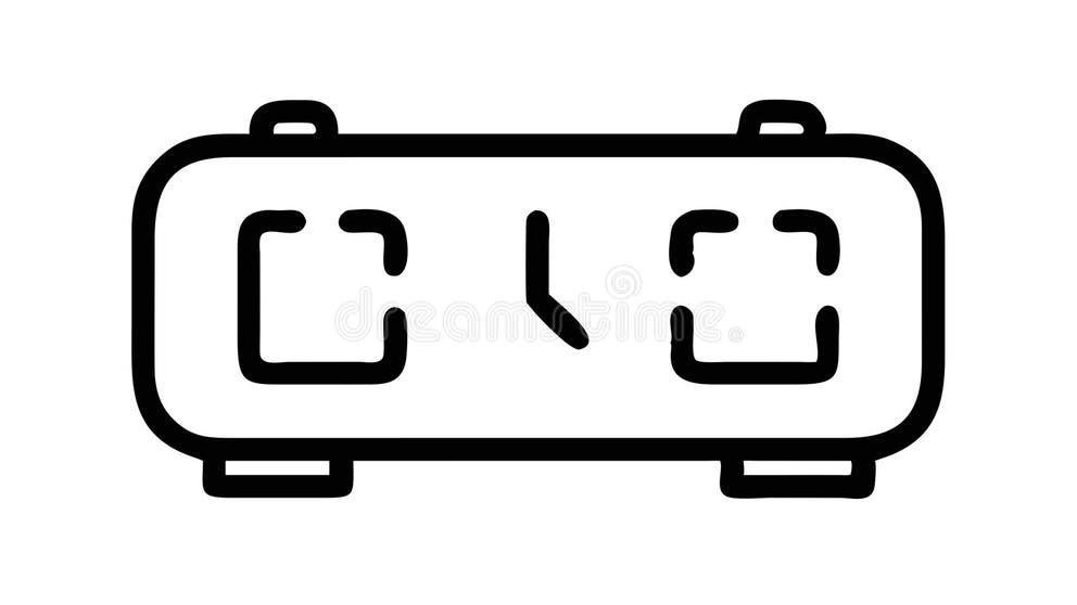 Digital Clock Time Display Outline Icon Vector Design Generative Ai Stock Vector Illustration
