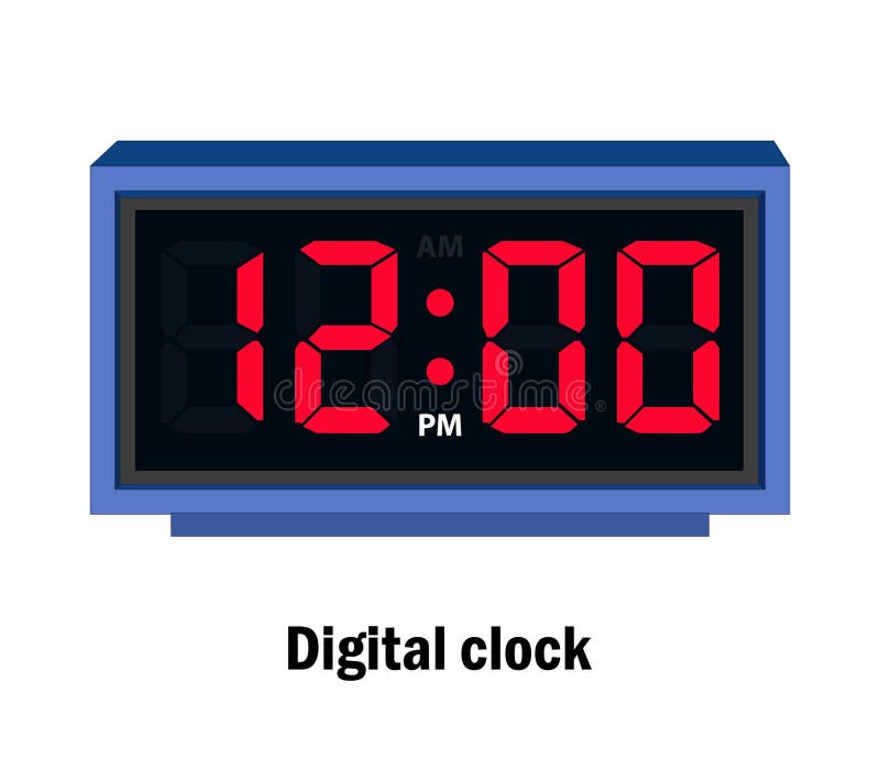Digital Clock and Analog Clock Time 11.35 Vector Stock Vector ...