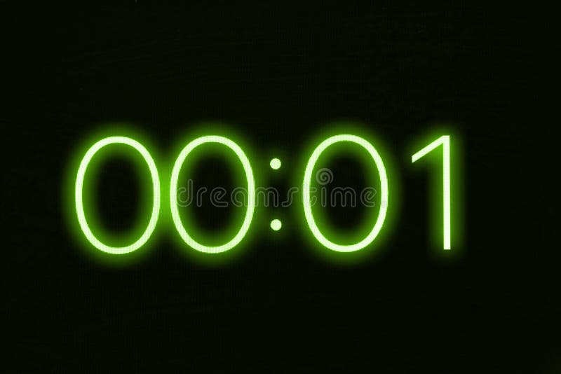 Digital Clock Timer Stopwatch Display Showing 1 One Second. Emergency ...