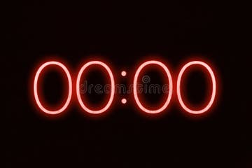 Digital Clock Timer Stopwatch Display Showing 0 Zero Seconds. Emergency ...