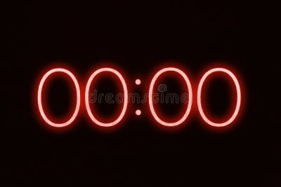 Digital Clock Timer Stopwatch Display Showing 0 Zero Seconds. Emergency ...