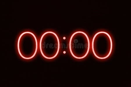 Digital Clock Timer Stopwatch Display Showing 0 Zero Seconds. Emergency ...