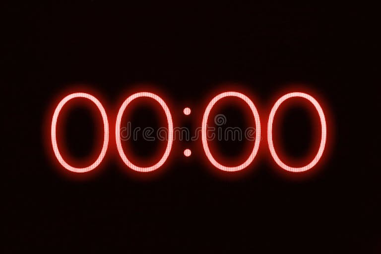 Digital Clock Timer Stopwatch Display Showing 0 Zero Seconds. Emergency ...