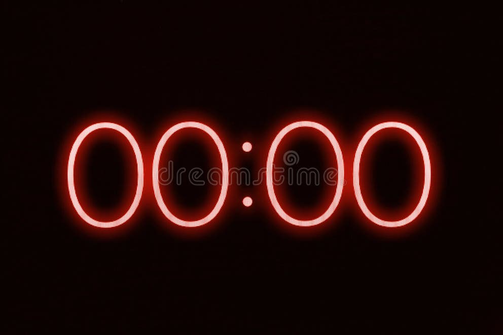 Digital Clock Timer Stopwatch Display Showing 0 Zero Seconds. Emergency ...