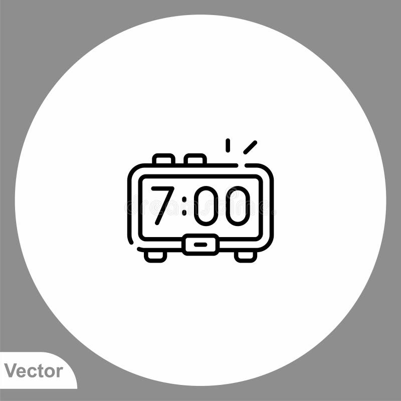Digital Clock Vector Icon Sign Symbol Stock Vector - Illustration of ...