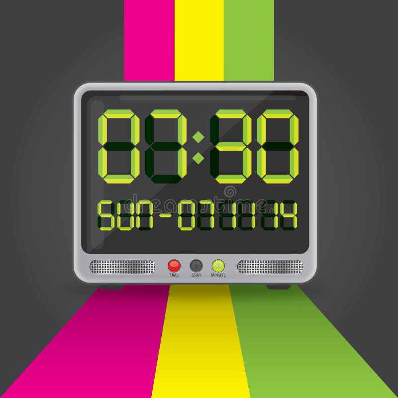 Digital Clock. Vector Illustration Decorative Design Stock Vector ...