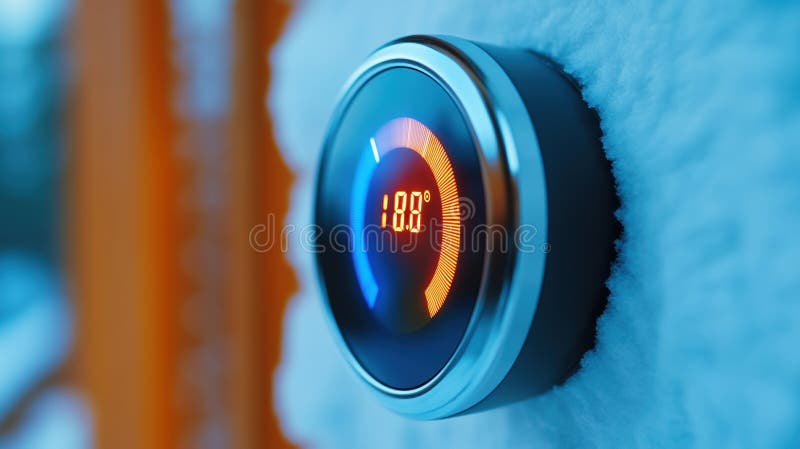 A Digital Clock on a Wall with the Time Displayed in Orange, AI Stock ...