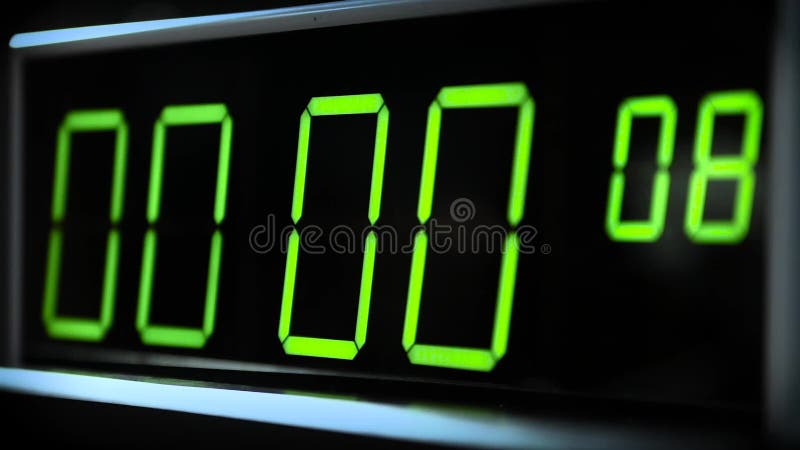 Digital Clock Watch. Counter with Green Digits. Stock Footage - Video ...