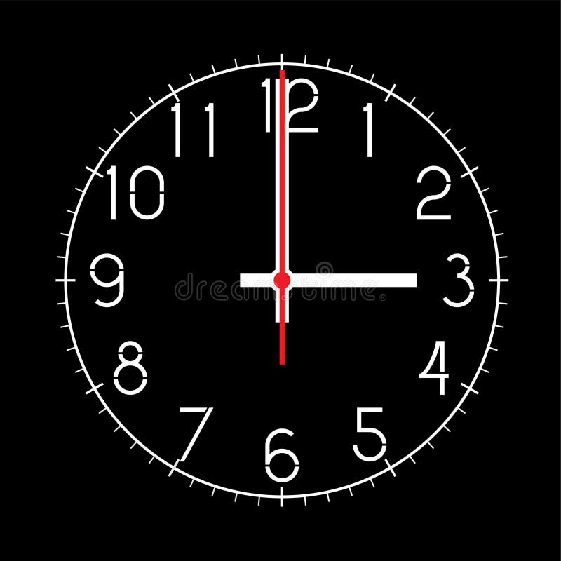 Digital Clock. White Numbers on a Black Background Stock Vector ...