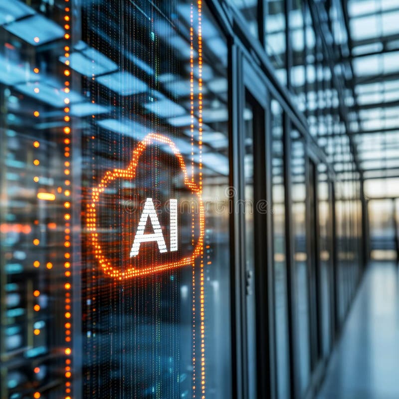 Digital Cloud with AI, Server Room Background, Big Data, Analytics ...