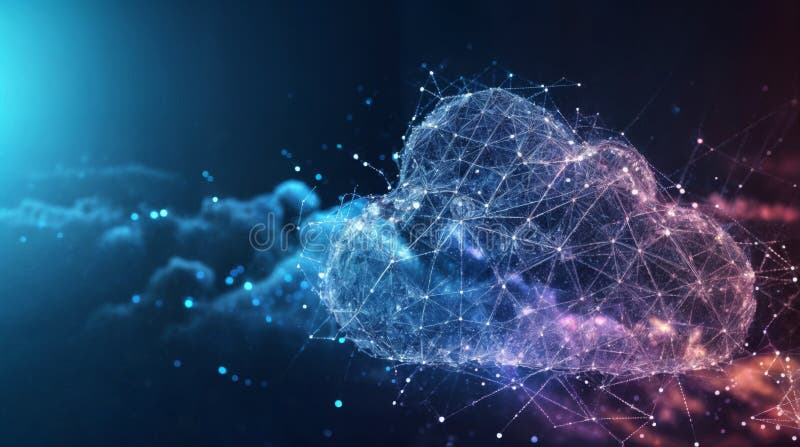 Digital Cloud Computing Concept Stock Illustration - Illustration of ...