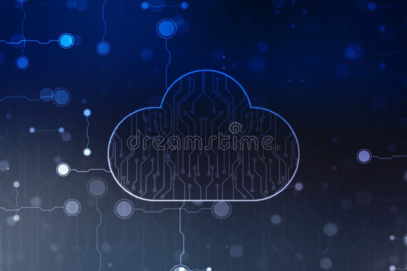 Digital Cloud Computing Concept Background 2d Illustration of Cloud ... Digital Cloud Computing Concept Background 2d Illustration of Cloud ...