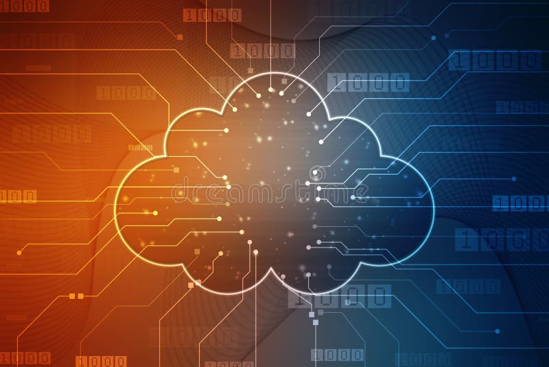 Digital Cloud Computing Concept Background.database and Data Server Concept Stock Illustration ...