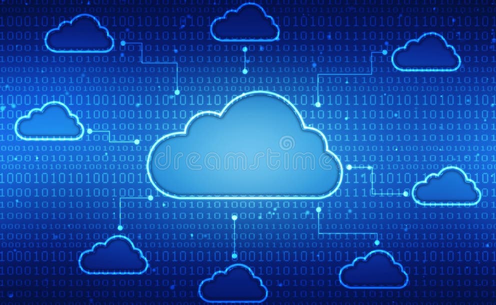 Digital Cloud Computing Concept Background.illustration of Cloud Computing, Cyber Technology ...