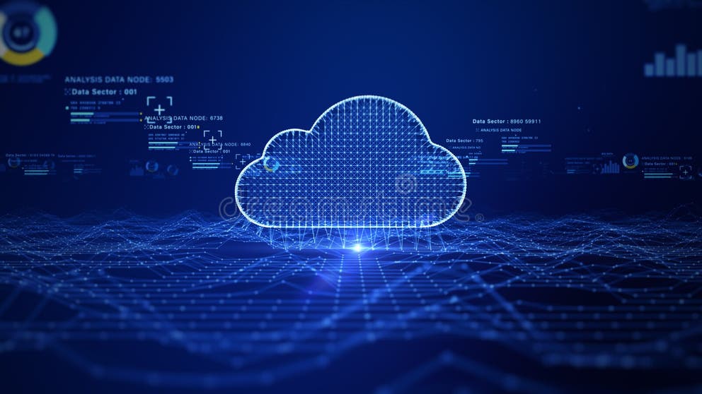 Digital Cloud Computing Concept with Data Analytics, Futuristic Technology, and Big Data ...