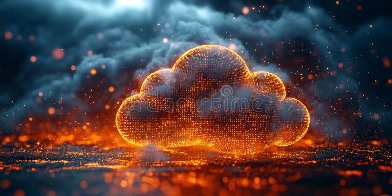Cloud Computing Data Network Digital Storage Concept with Technological Infrastructure Featuring ...