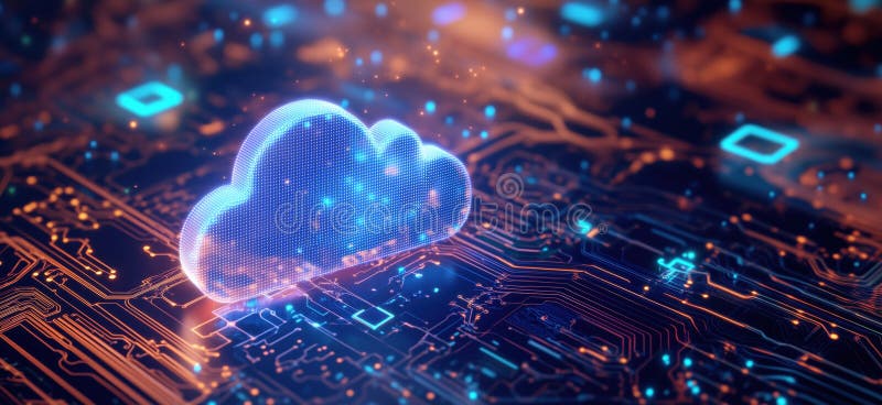 544 Digital Cloud Computing Concept Glowing Data Connections Technology Background Stock Photos ...