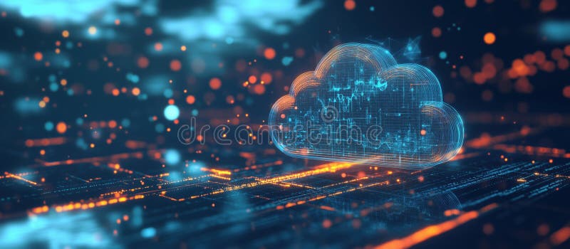 544 Digital Cloud Computing Concept Glowing Data Connections Technology Background Stock Photos ...