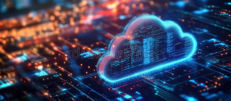 544 Digital Cloud Computing Concept Glowing Data Connections Technology Background Stock Photos ...