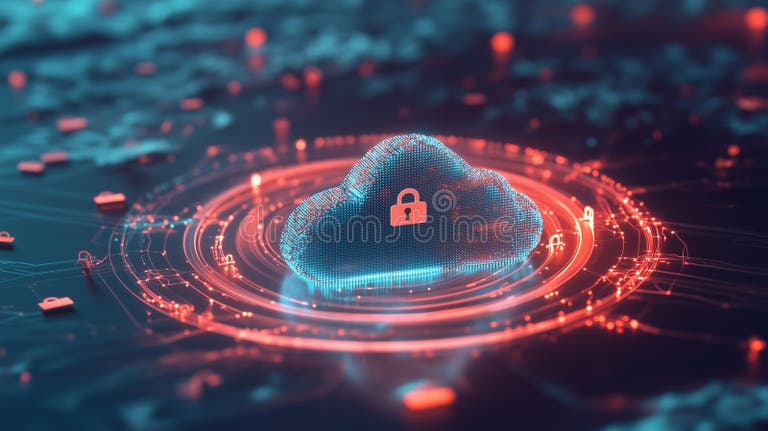 Digital Cloud Computing of Cyber Security. Digital Data Network ...