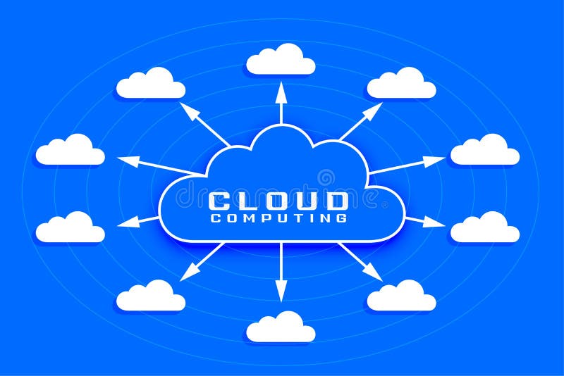 Digital Cloud Computing Data Transfer Concept Background Stock Vector ...