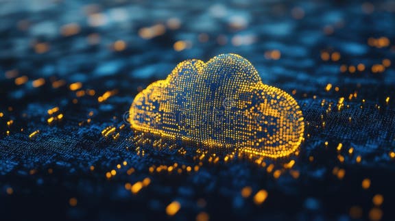 Digital Cloud Computing: Glowing Data Stream, Tech Innovation and ...